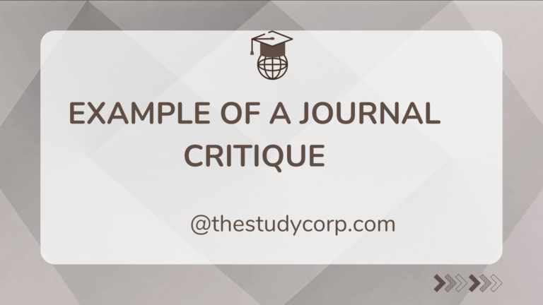 Example Of A Journal Critique: A Step-by-Step Guide